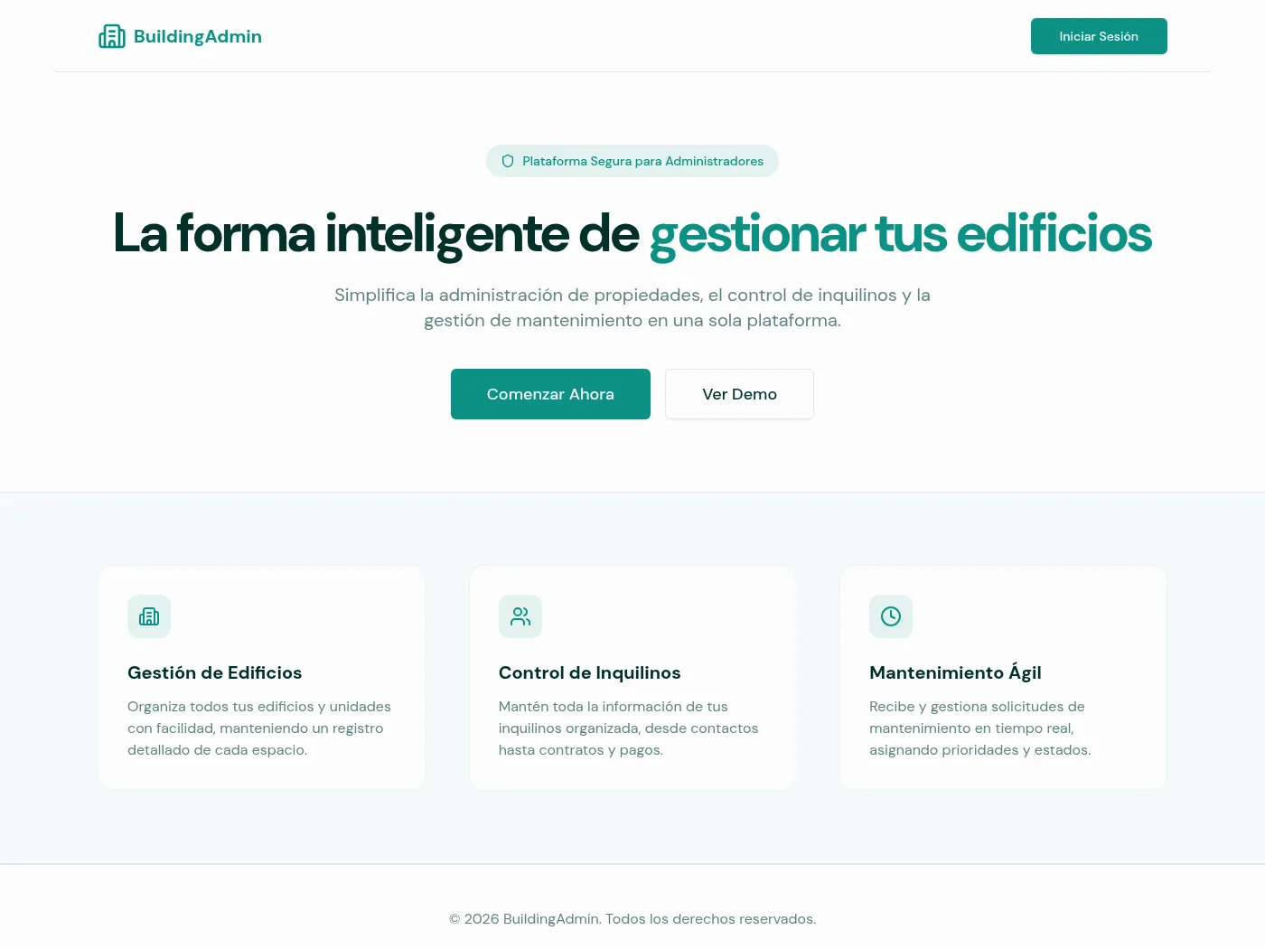 BuildingAdmin Web Portal