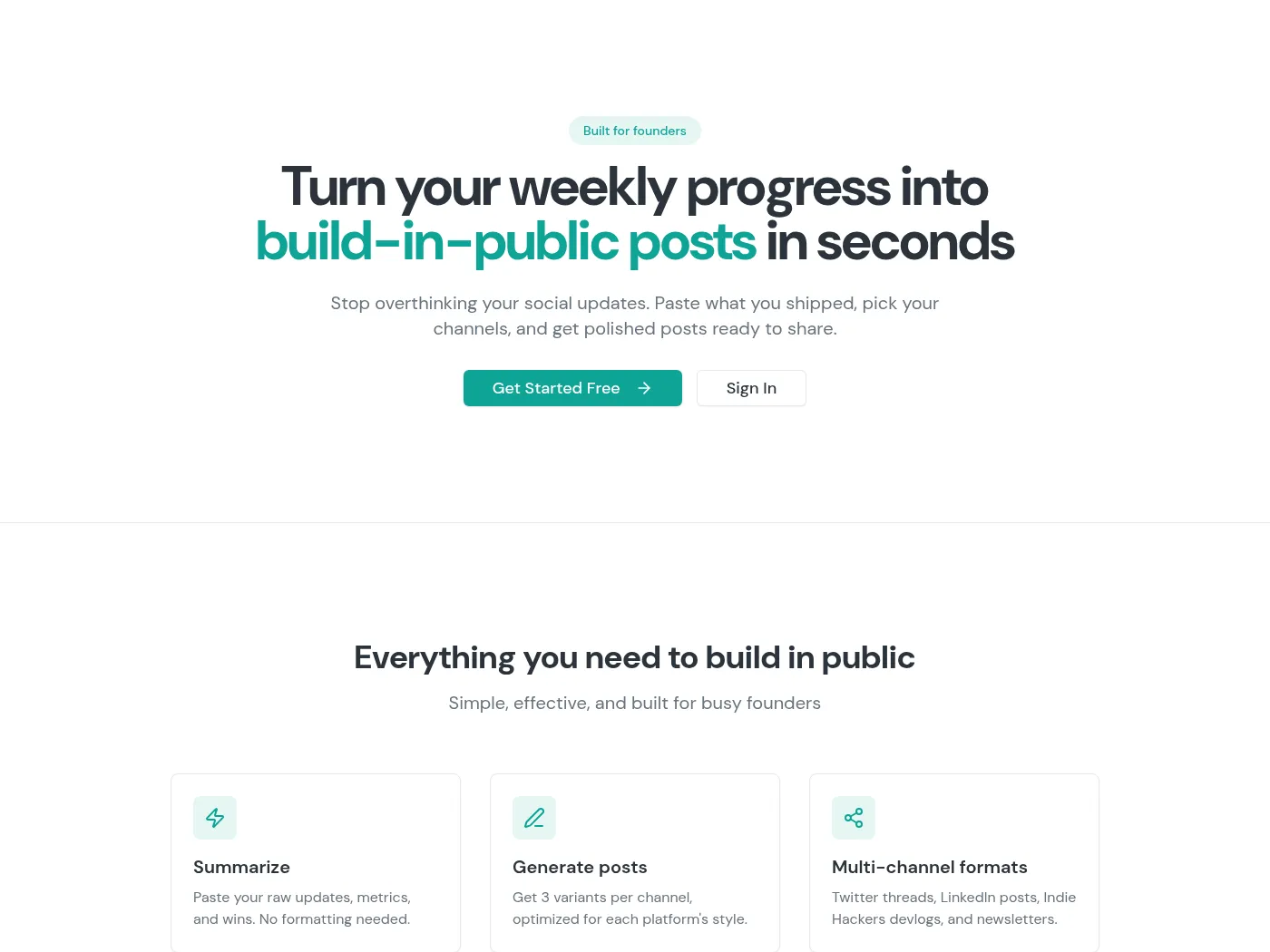 BuildInPublic Generator