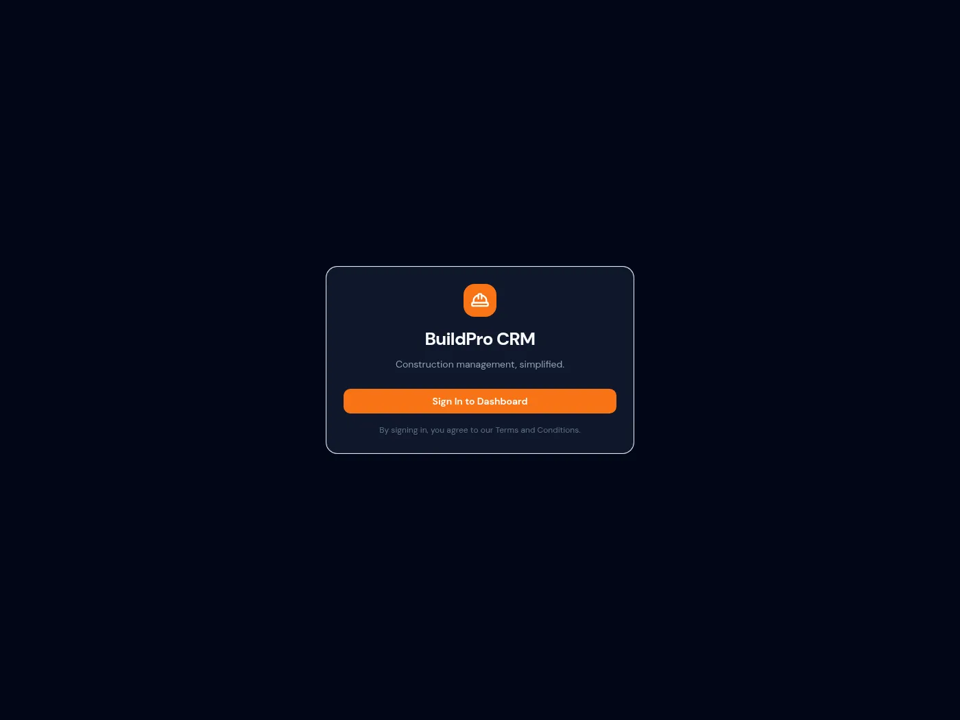 BuildPro CRM Dashboard
