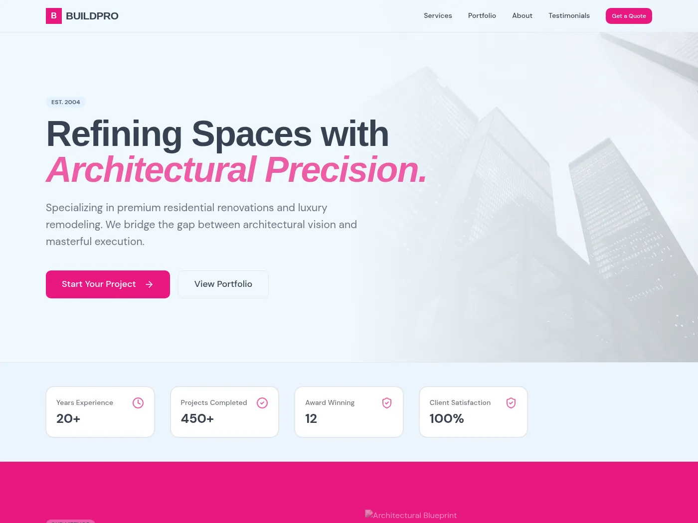 BuildPro Landing Page