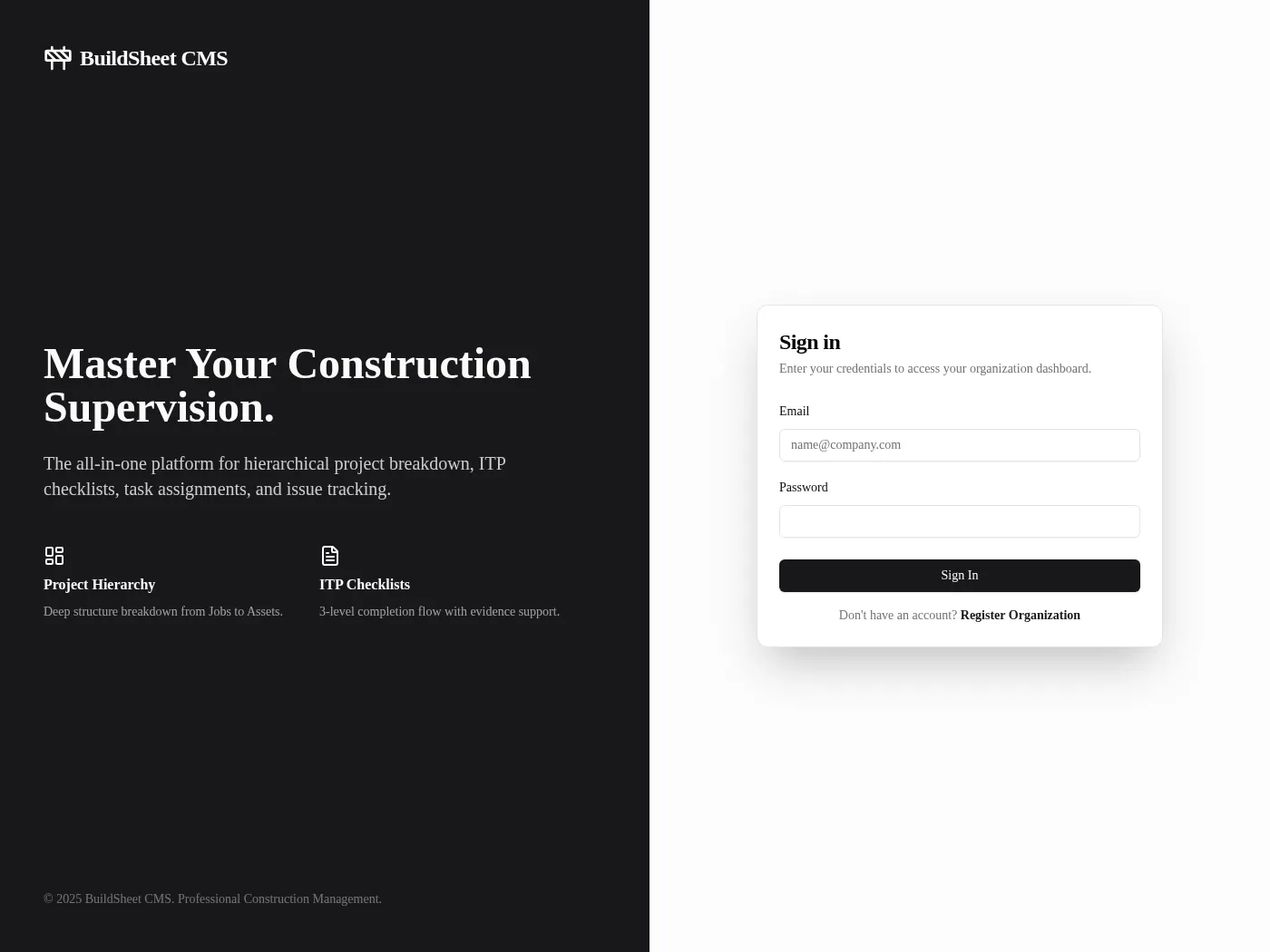 BuildSheet CMS