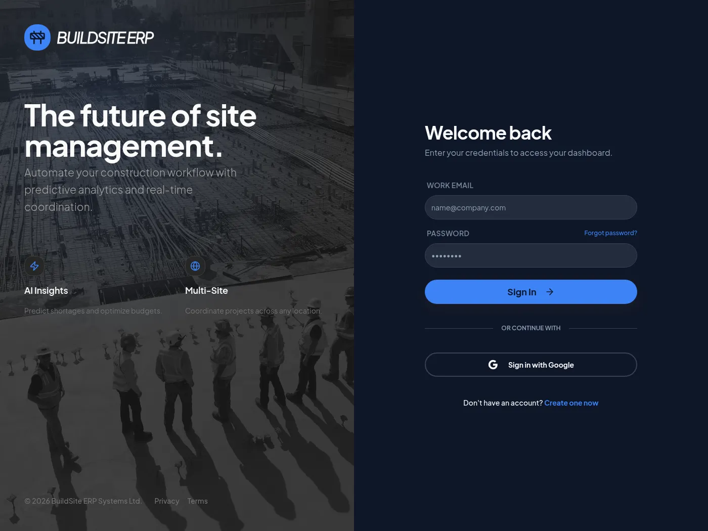 BuildSite ERP