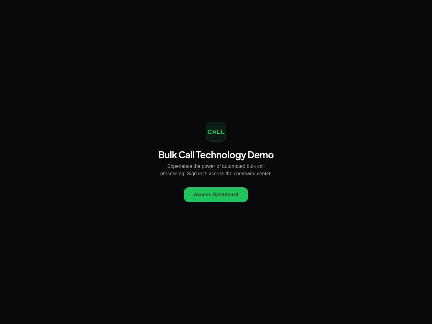 Bulk Call Demo Site