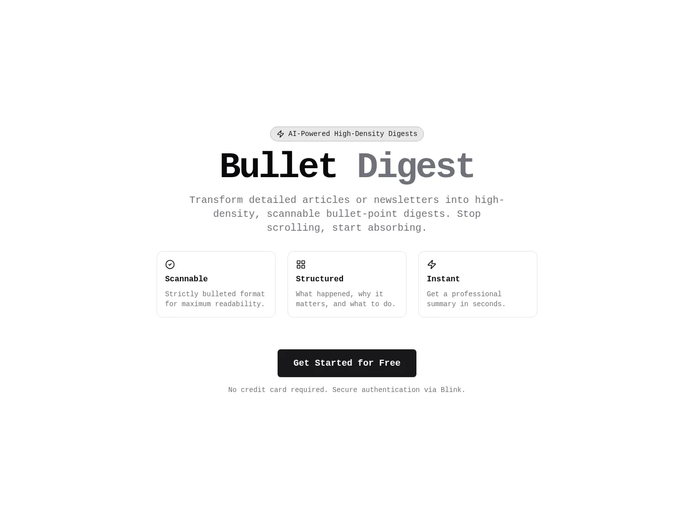 Bullet Digest Summarizer