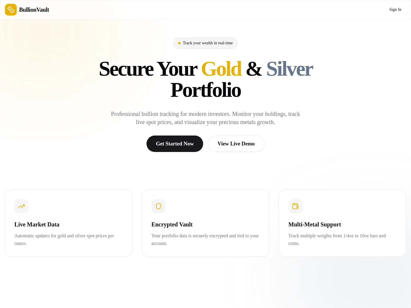 Bullion Portfolio Tracker