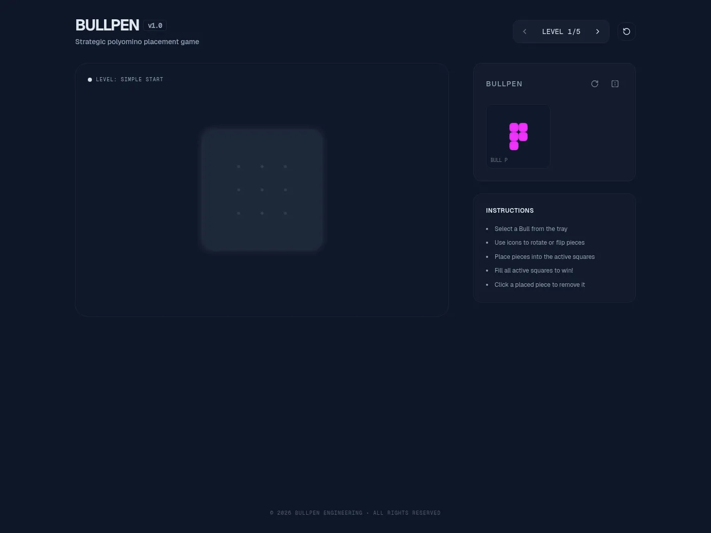 Bullpen Puzzle Game