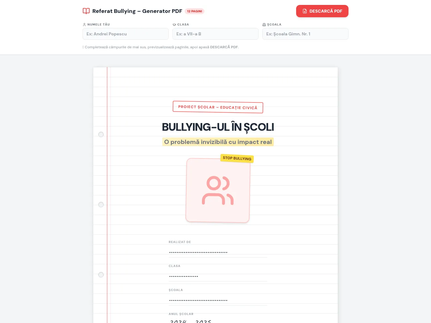 Bullying PDF Creator