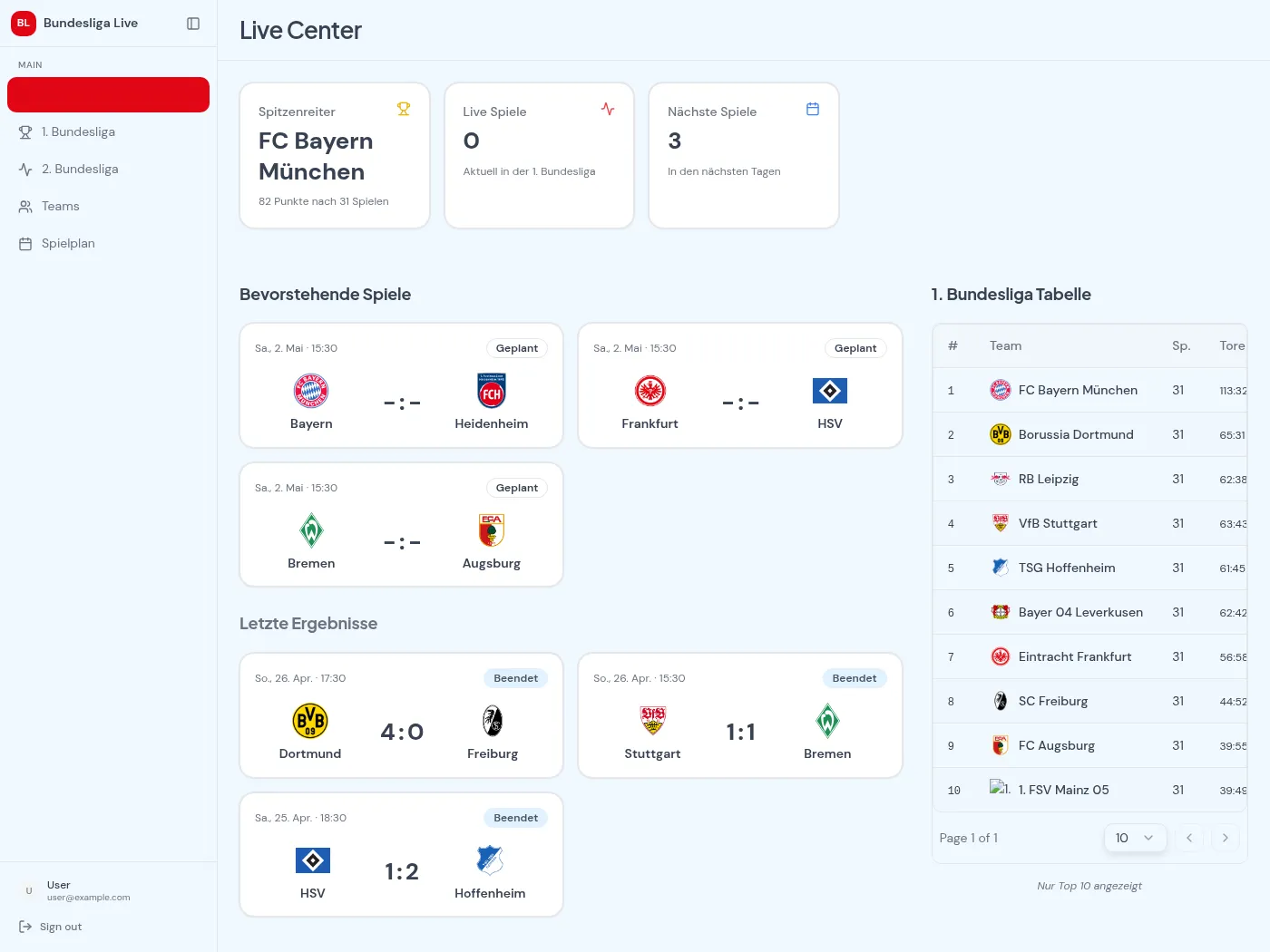 Bundesliga Live Center