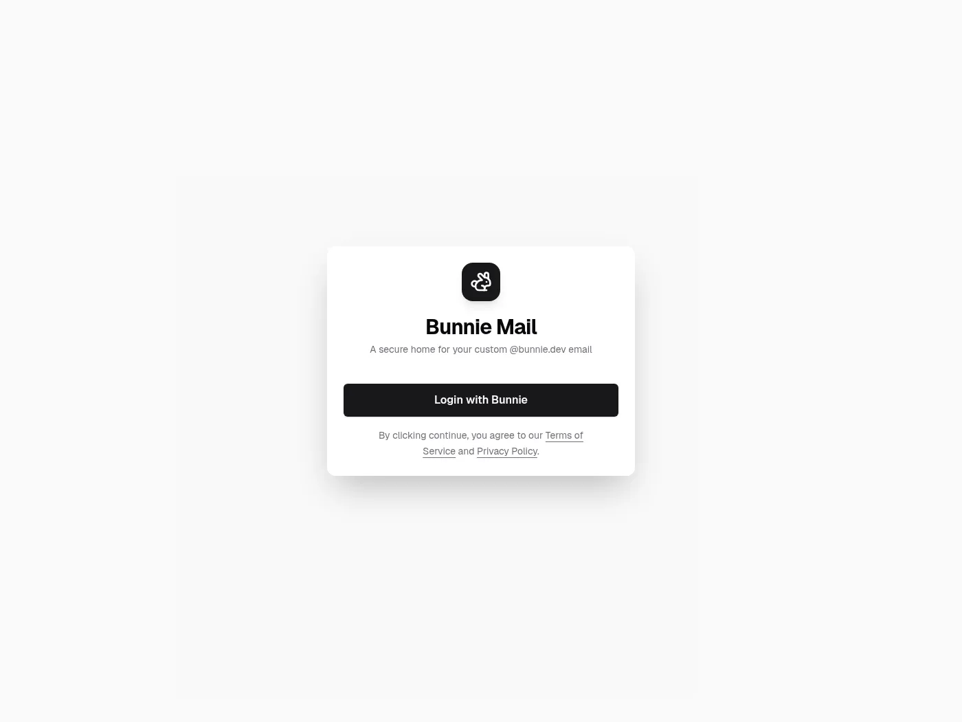 Bunnie Webmail Dashboard
