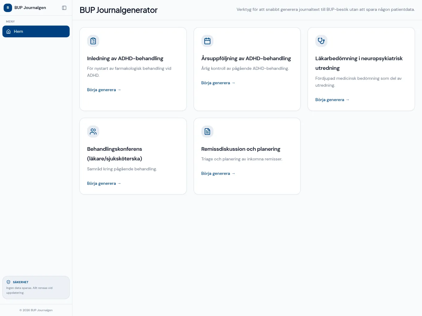 BUP Journalgenerator