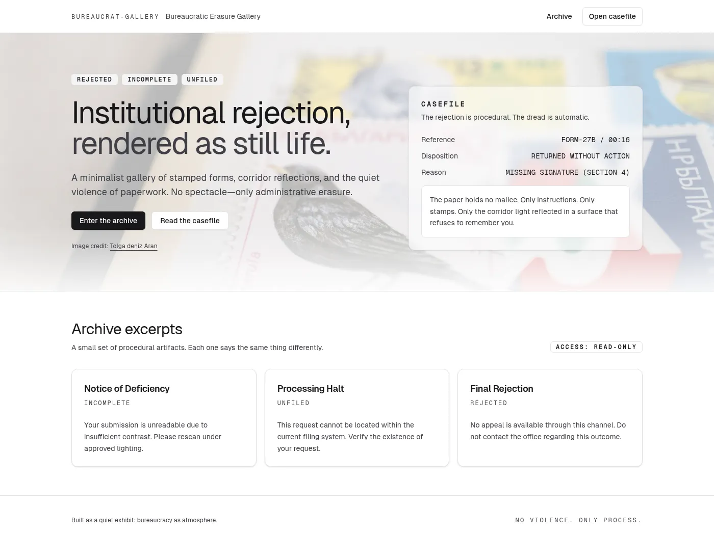 Bureaucratic Erasure Gallery