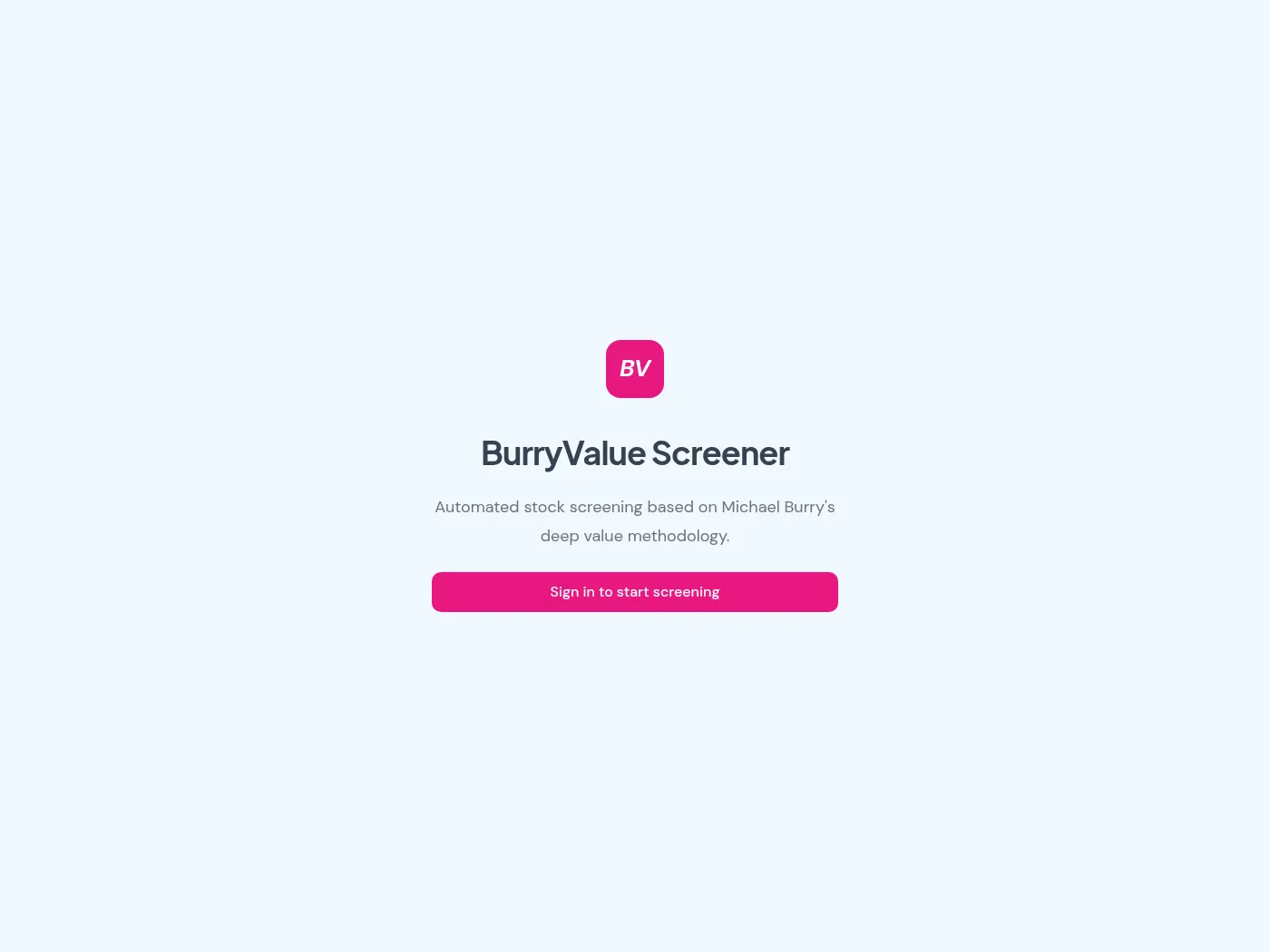 BurryValue Screener