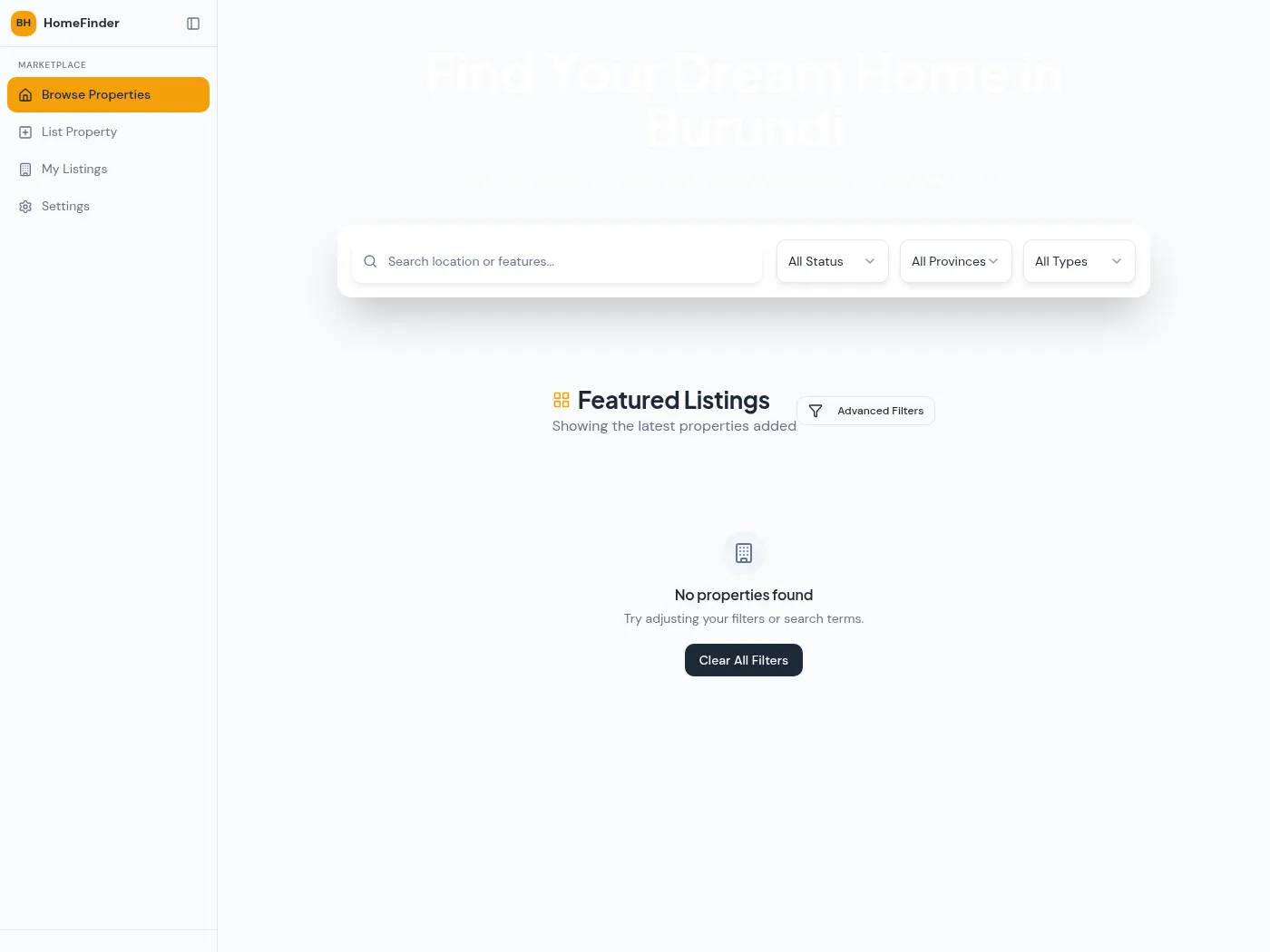 Burundi HomeFinder
