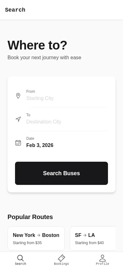 Bus Seat Booker