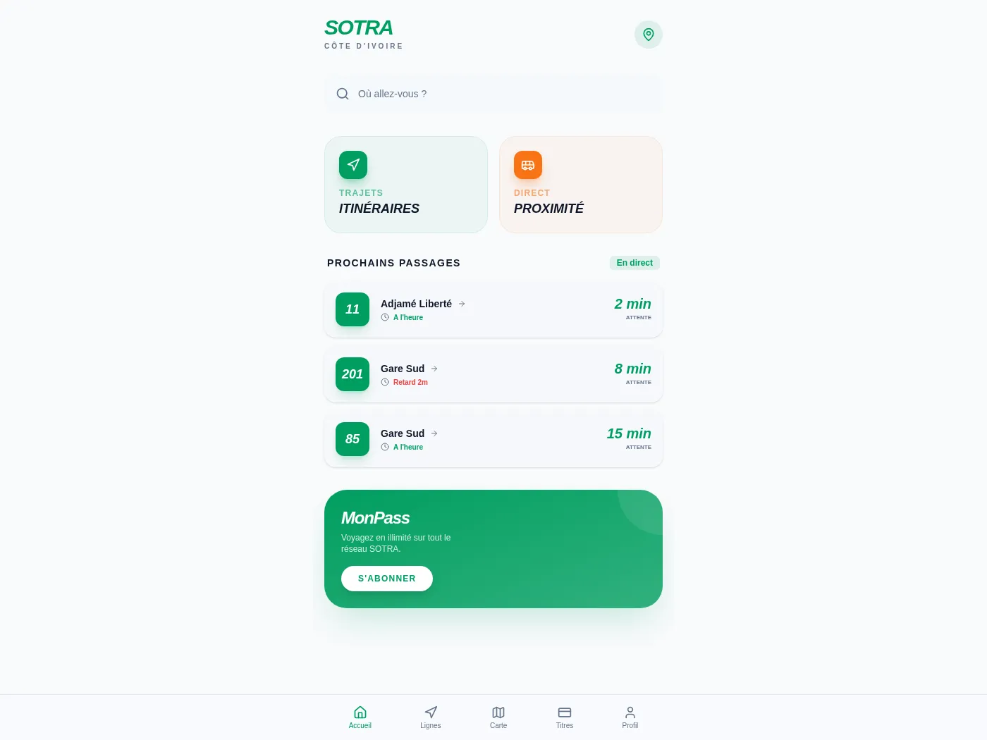 Bus Tracker Côte d'Ivoire — built with AI on Blink