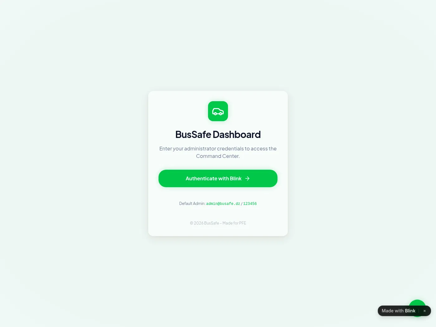 BusSafe Admin Dashboard