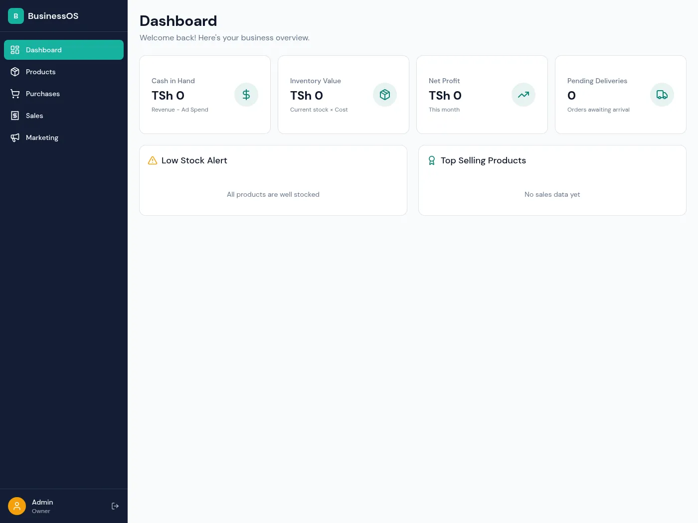 BusinessOS Dashboard