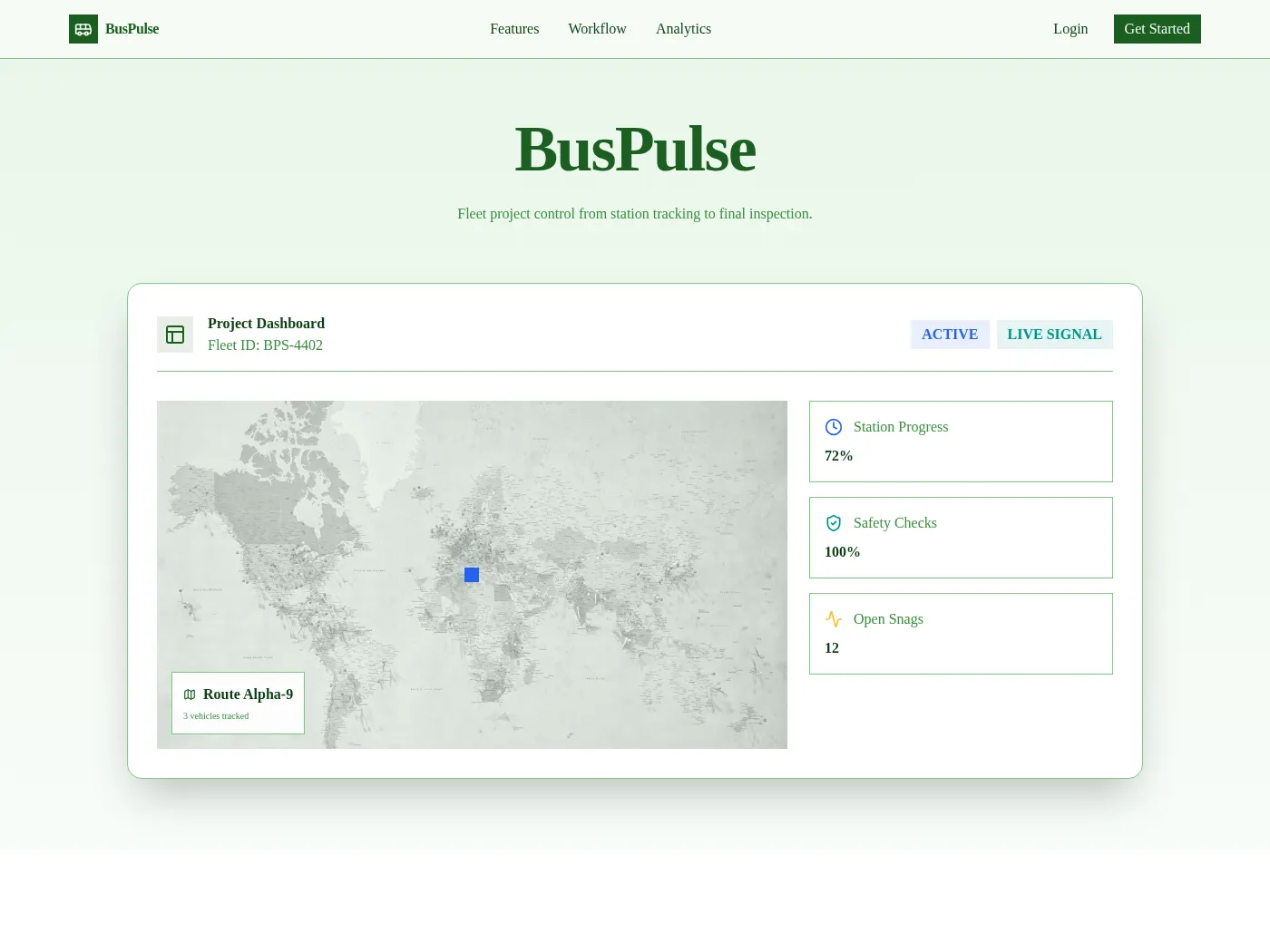 BusPulse Animated Landing