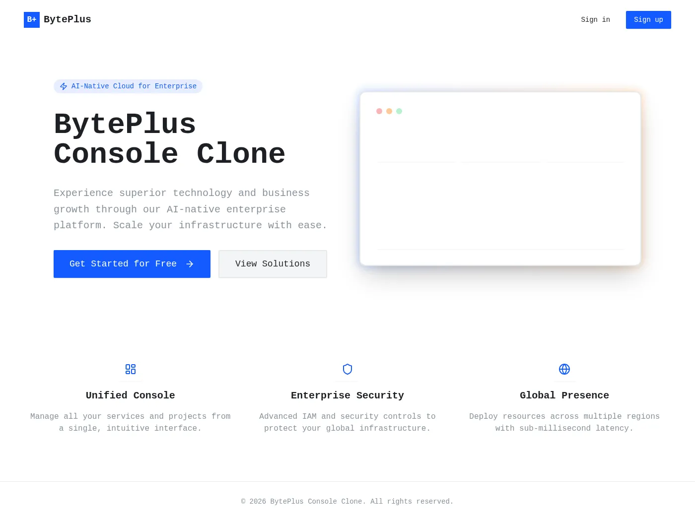 Byteplus Console Clone