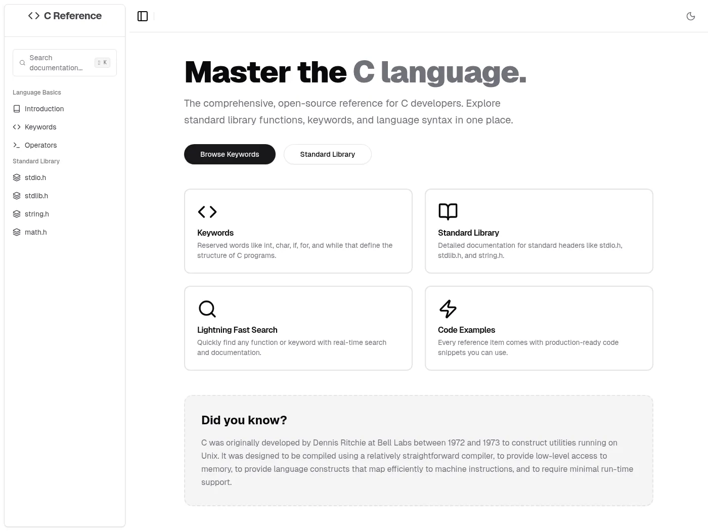C Reference Explorer