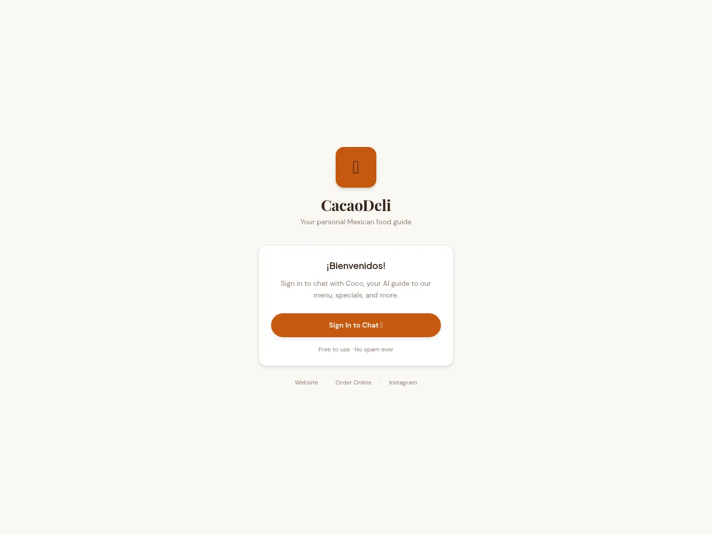 CacaoDeli Chat Bot
