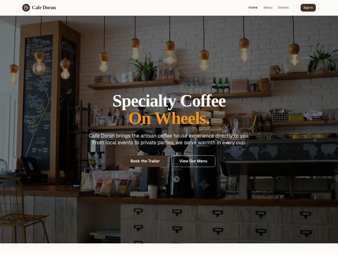 Cafe Doran Web Launch
