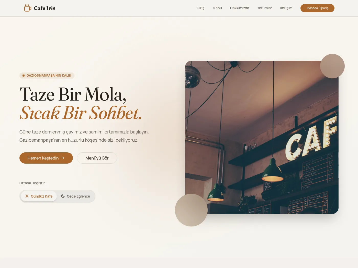 Cafe Iris Web Portal