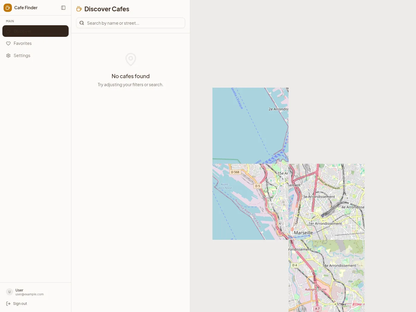 Cafe Location Finder