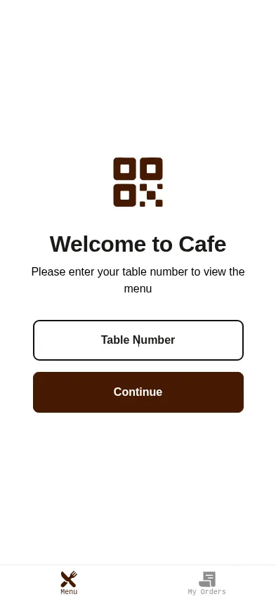 Cafe QR Order Mobile