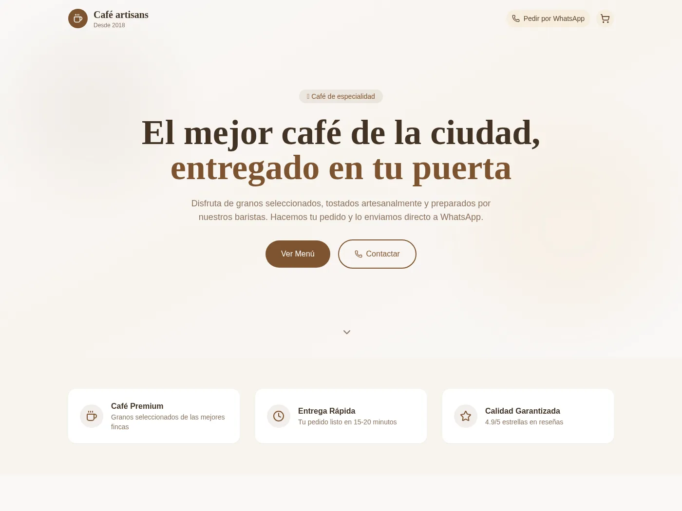 Café Pedido WhatsApp