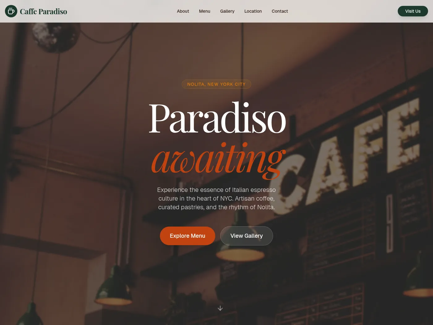 Caffe Paradiso Web