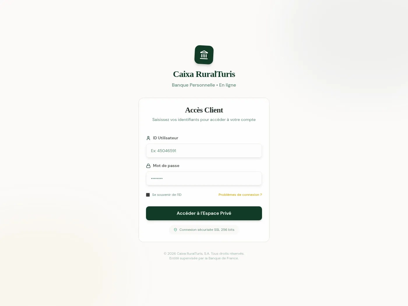 Caixa RuralTuris Web Portal