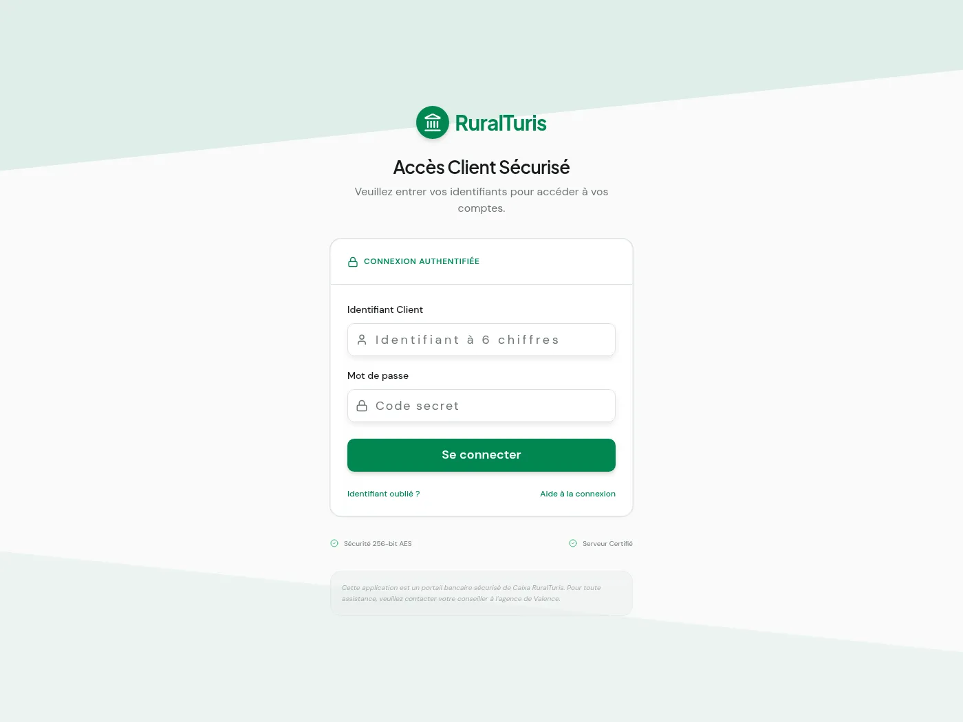Caixa RuralTuris Banking Portal