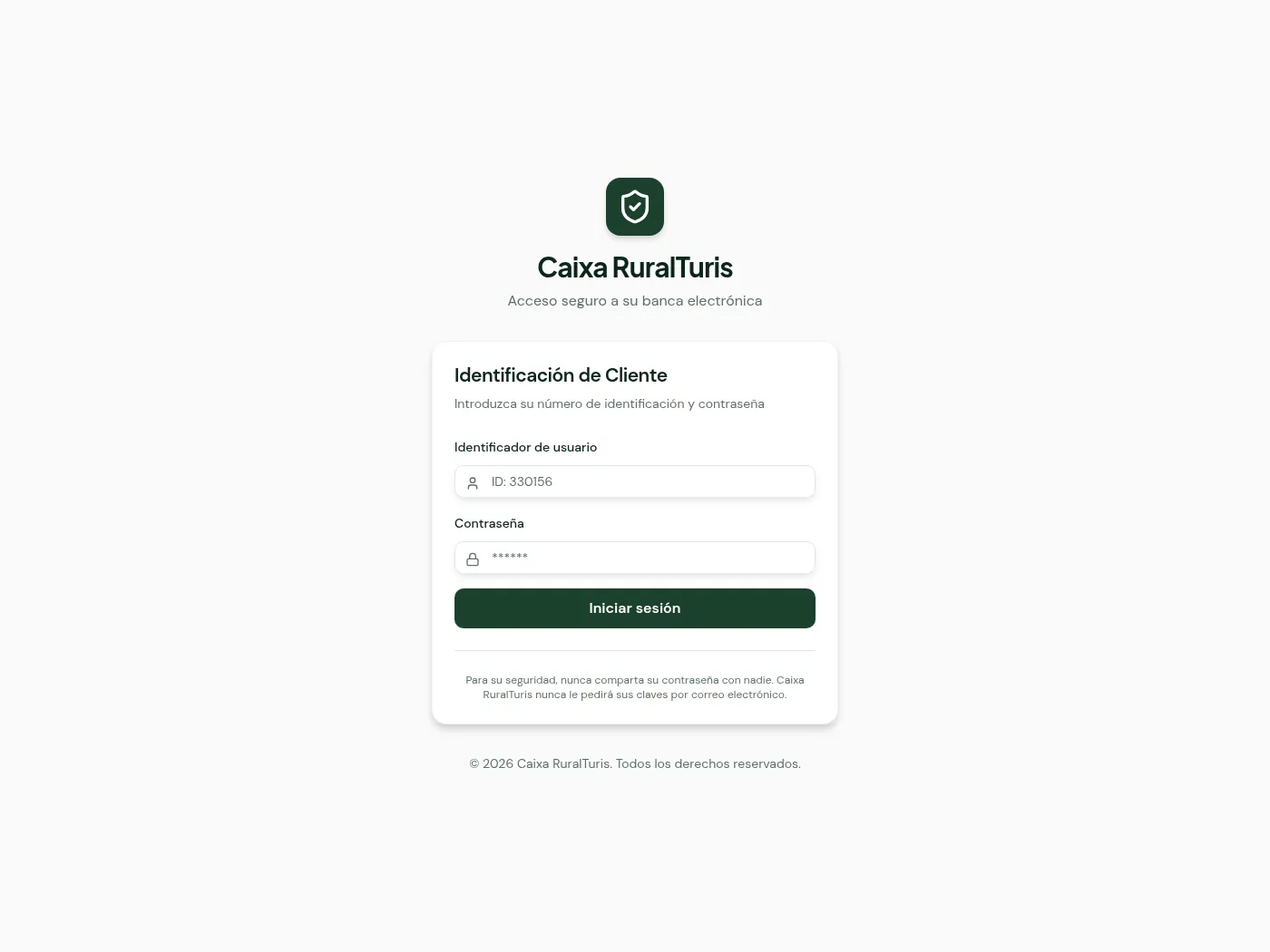 Caixa RuralTuris Client Portal