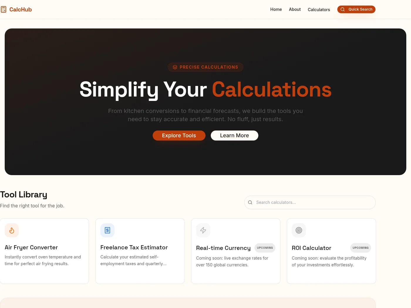 Calc & Convert Hub