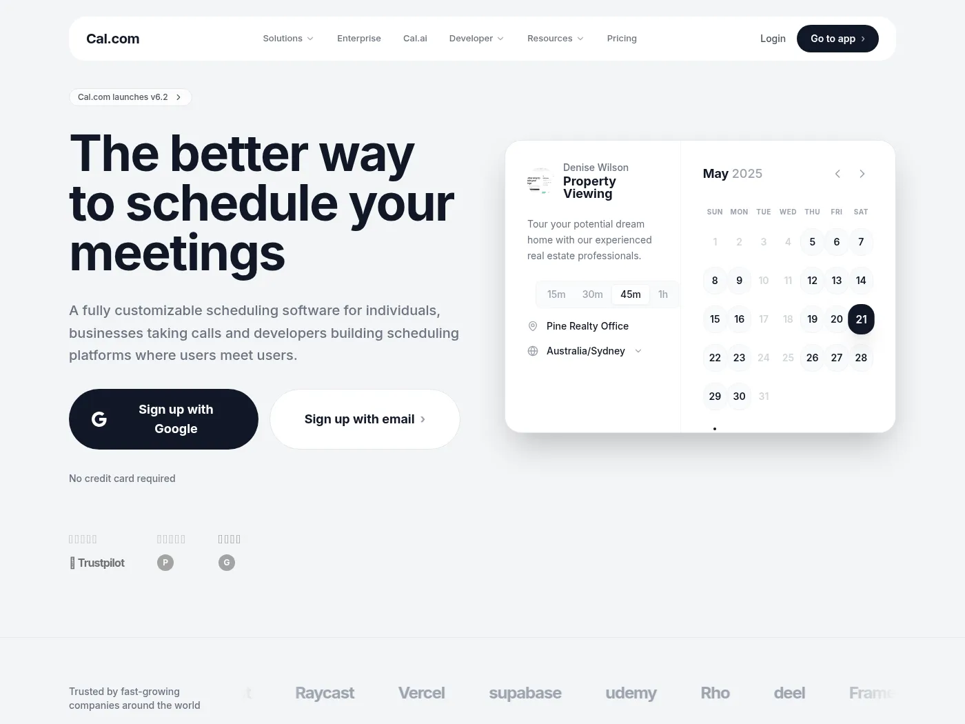 Cal.com Landing Clone