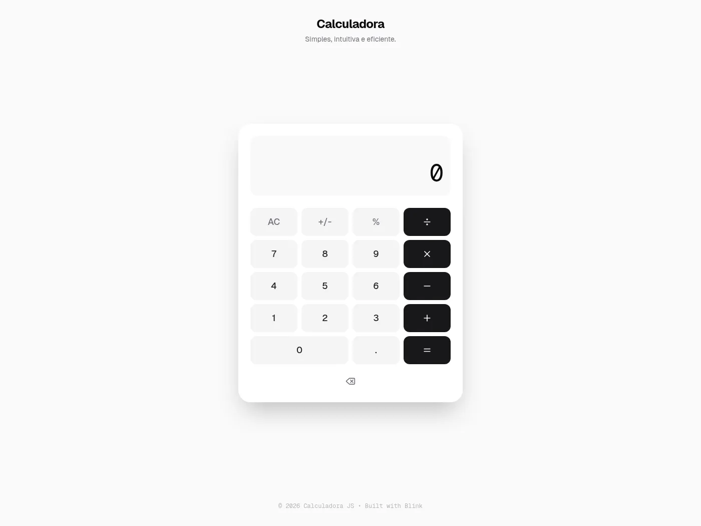 Calculadora Simples JS