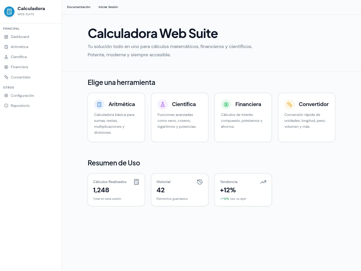 Calculadora Web Suite