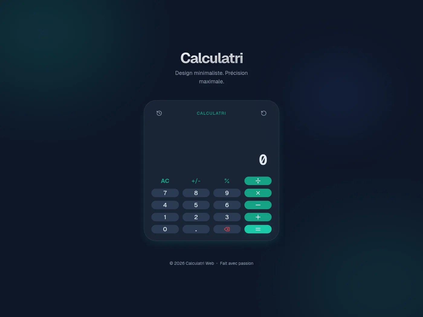 Calculatrice Web Facile