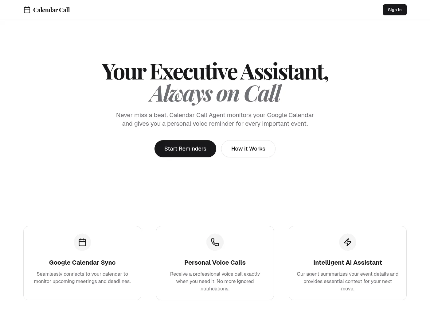 Calendar Call Agent