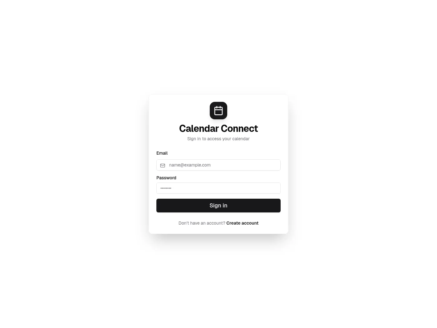 Calendar Connect Web App