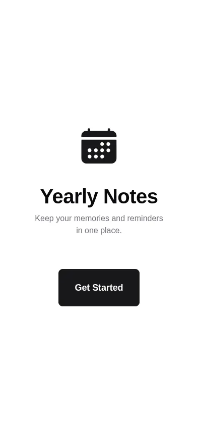 Yearly Notes Calendar