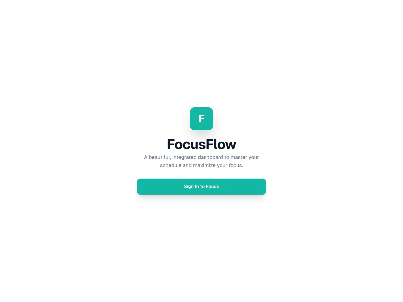 Focus Calendar Dashboard