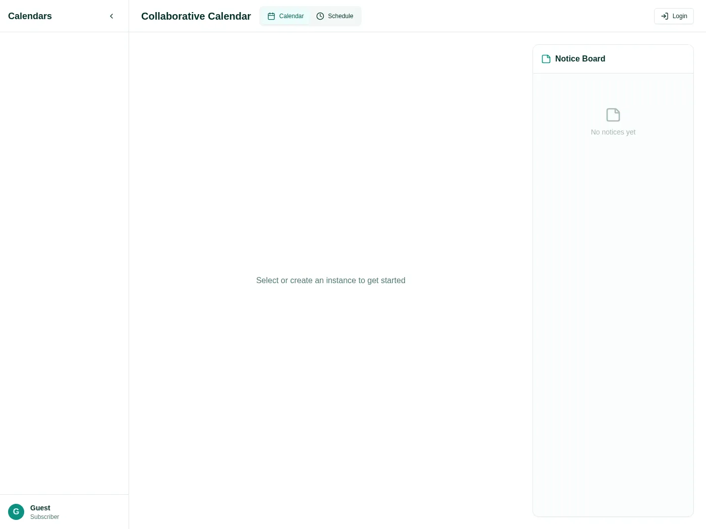 Collaborative Calendar Hub