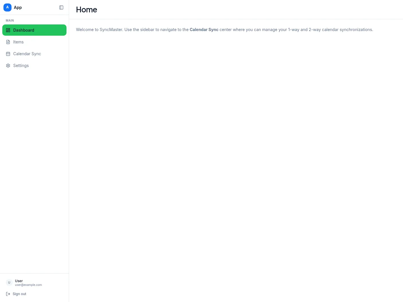 SyncMaster Calendar UX