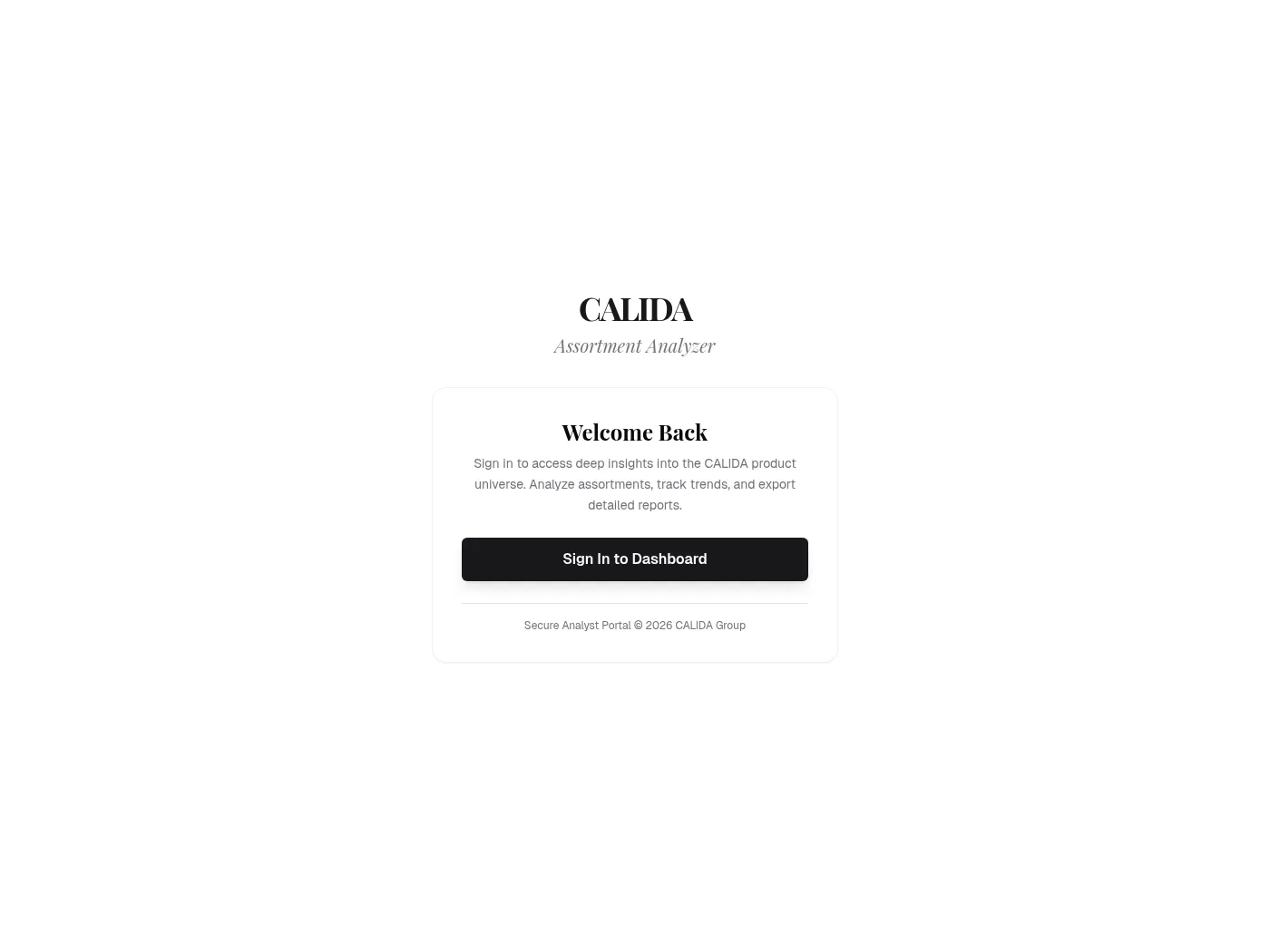 CALIDA Assortment Analyzer
