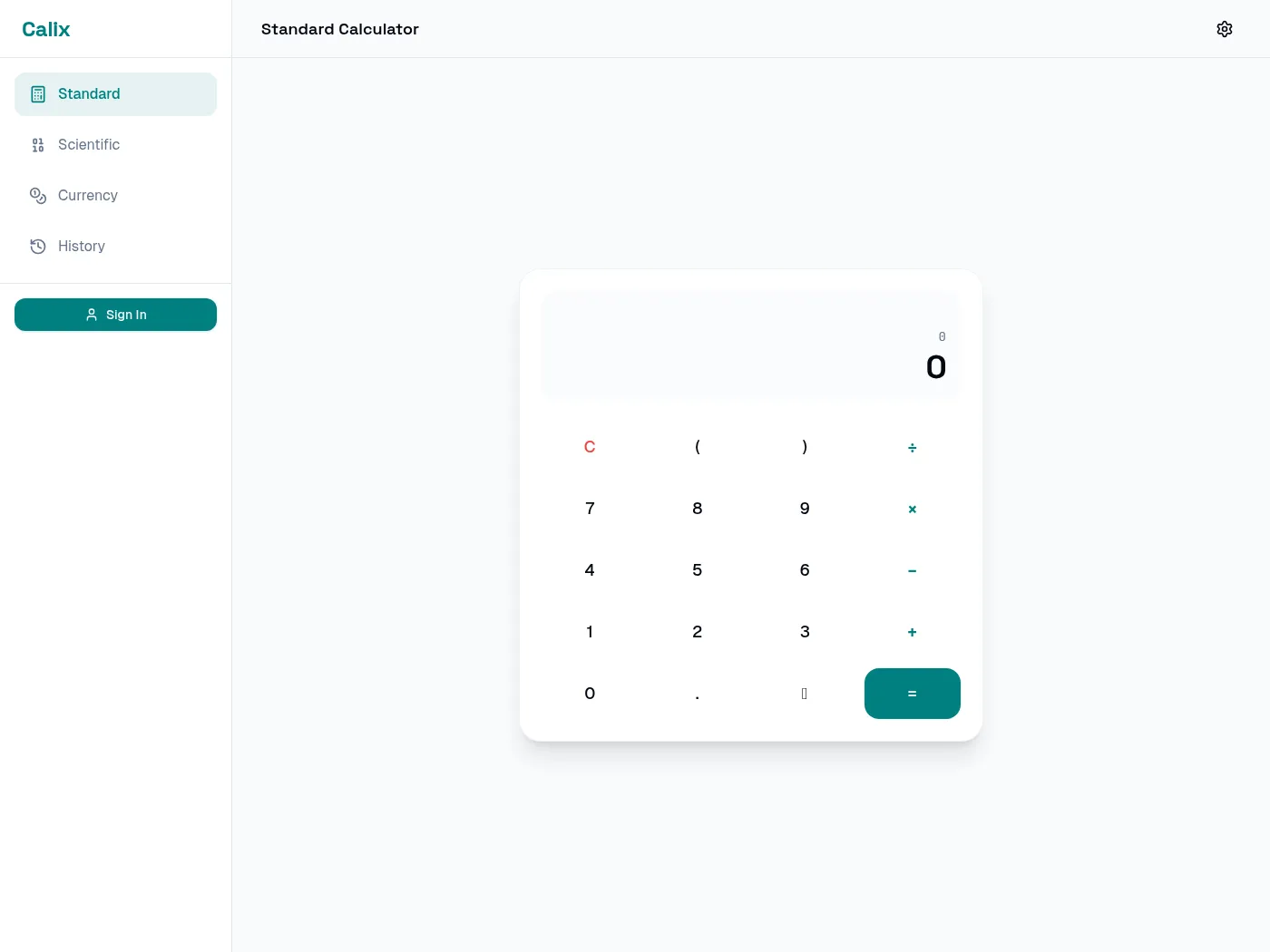 Calix Universal Calculator