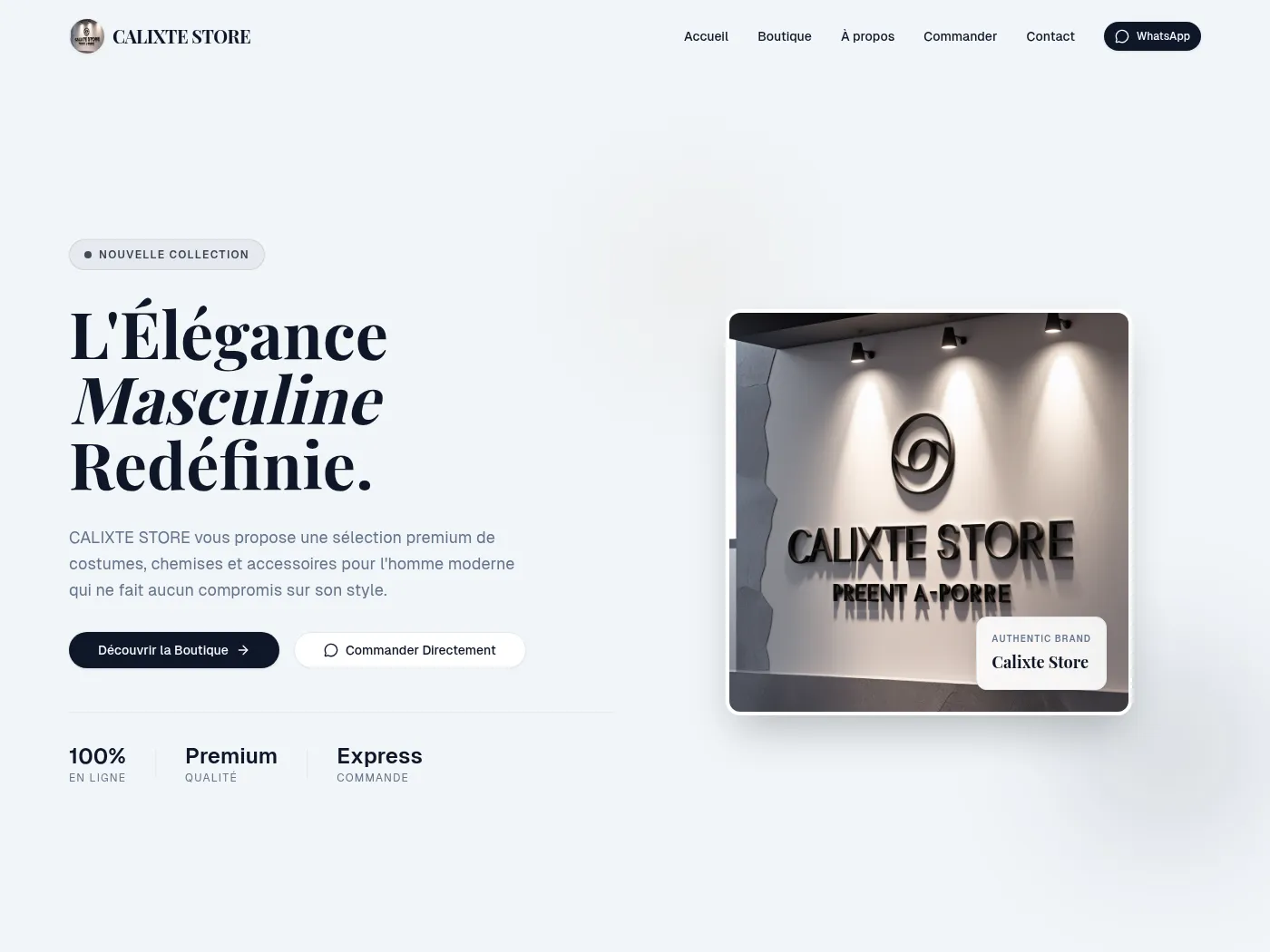 Calixte Store Website