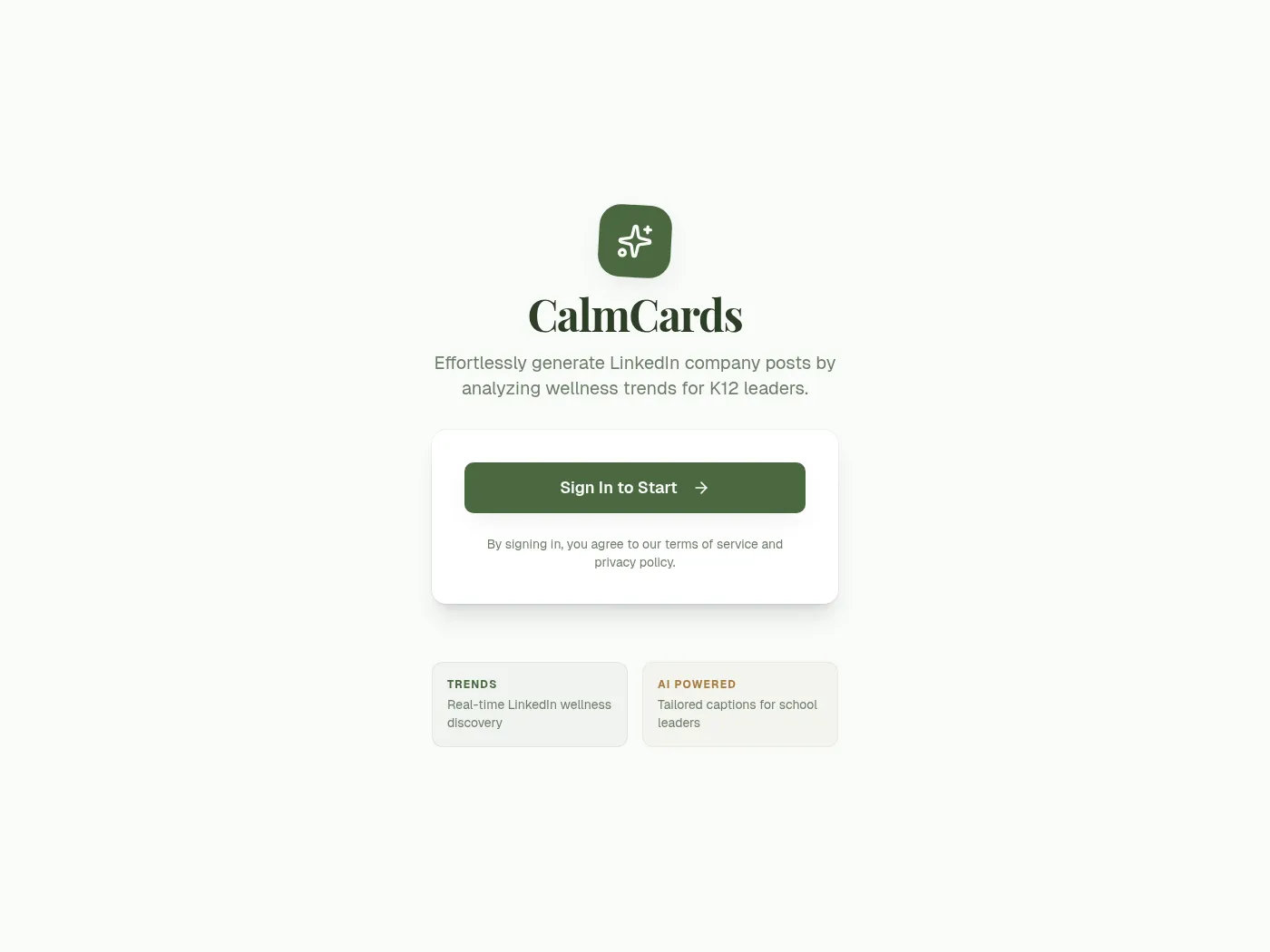 Calm Cards Post Generator