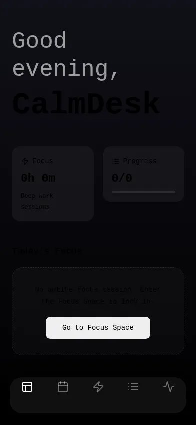 CalmDesk Life OS